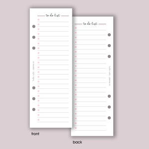 Slim to Do List A5 Planner Inserts | List Refill - Etsy