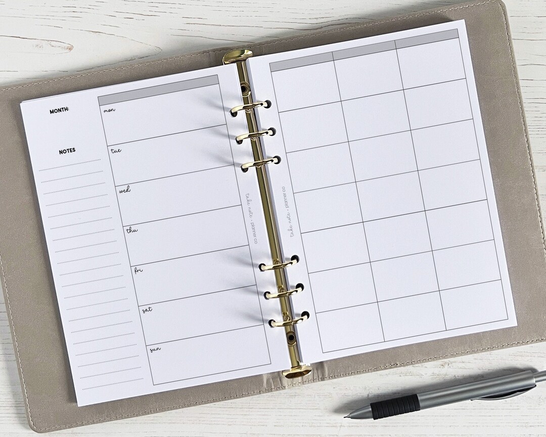 Undated Weekly Planner Inserts A5 Undated Weekly Diary Page Refill A5 ...