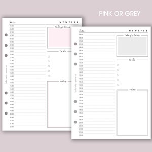 Undated Daily Planner Inserts A5 | Day per Page Diary Refill | A5 ...