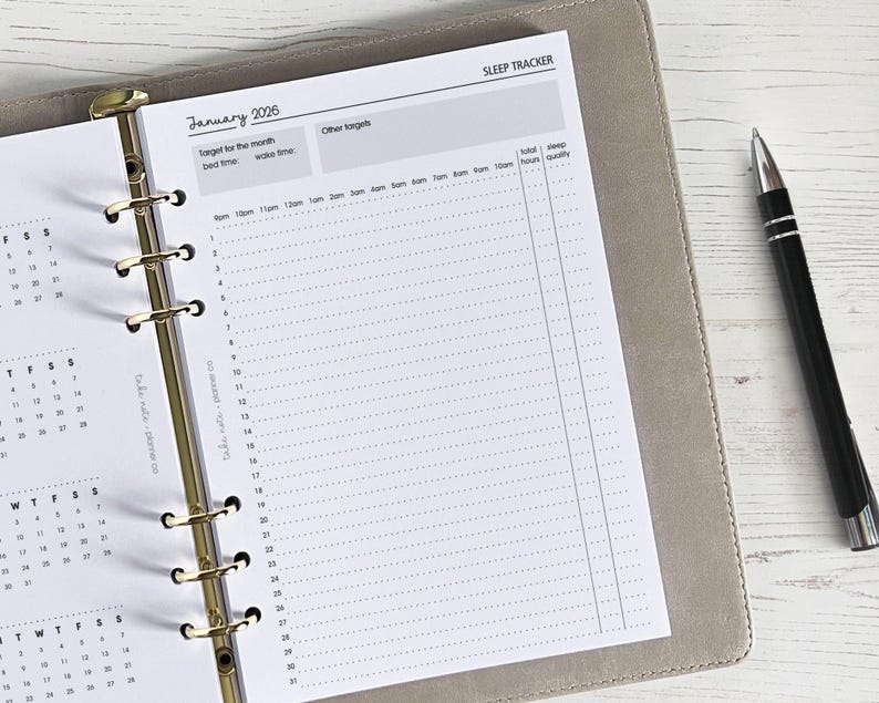 Sleep Tracker A5 Planner Inserts [classic:sleep] (US Tariff Covered ...