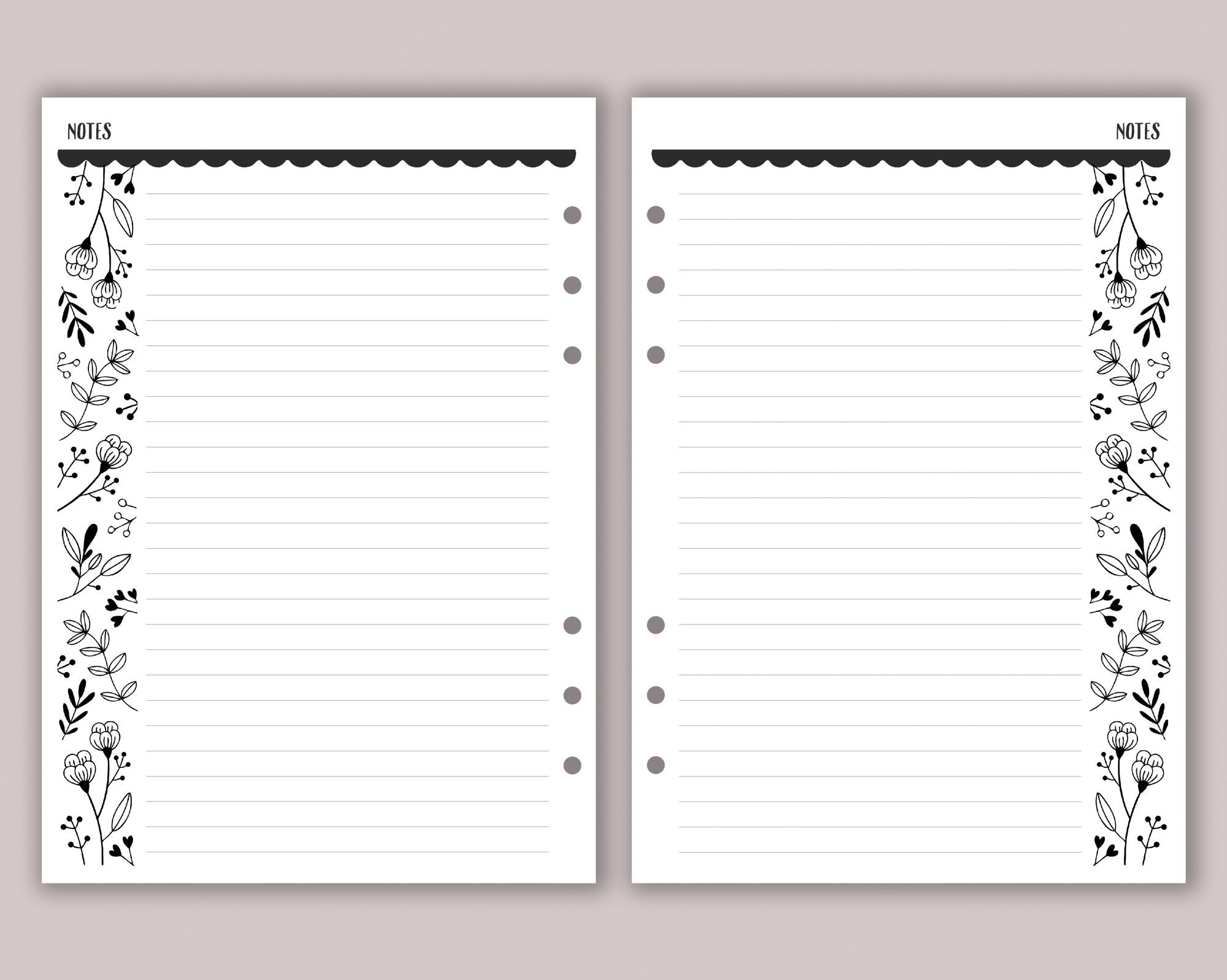 Note Pages A5 Planner Inserts Notes Page Refill - Etsy UK