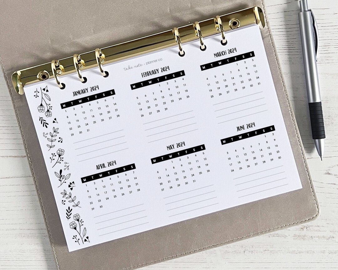 Yearly Overview A5 Planner Insert Special Dates Summary - Etsy