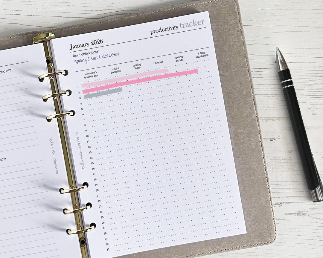 Productivity Tracker A5 Planner Inserts [minimal:productivity] - Etsy