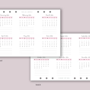 Yearly Overview A5 Planner Insert Special Dates Summary Planner Refill ...
