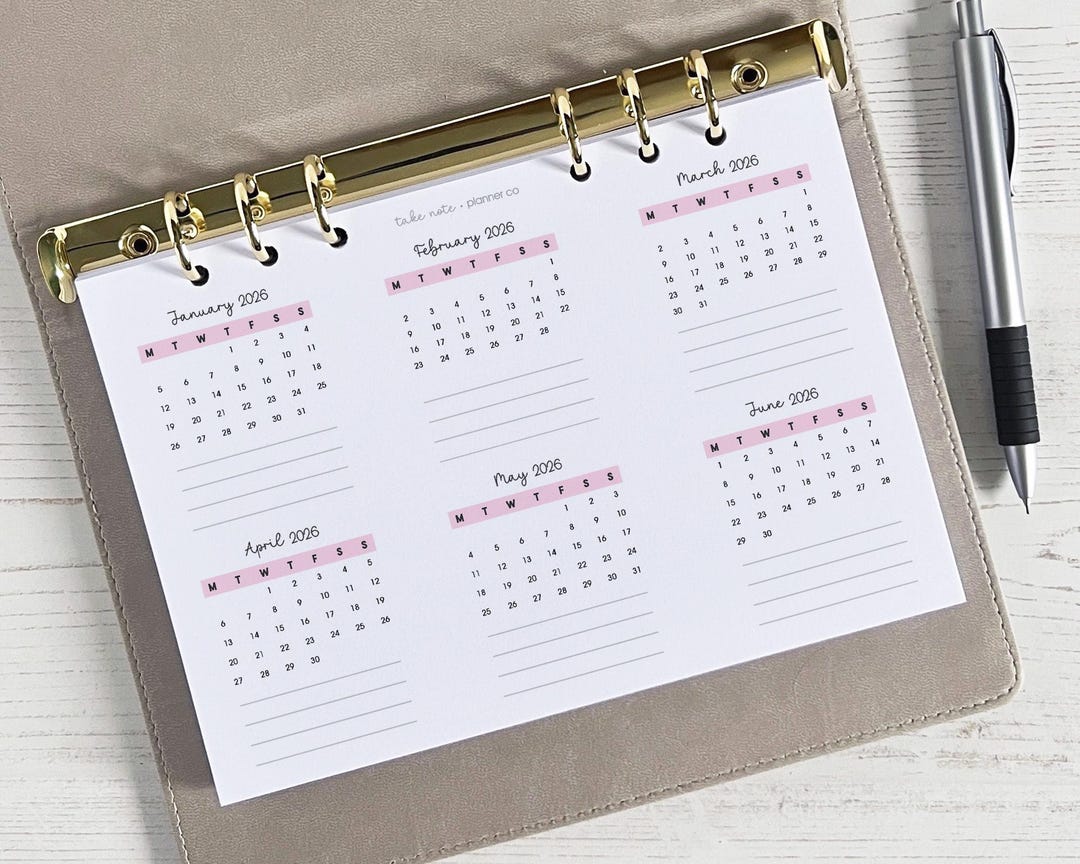 Yearly Overview A5 Planner Insert | Special Dates Summary [classic ...