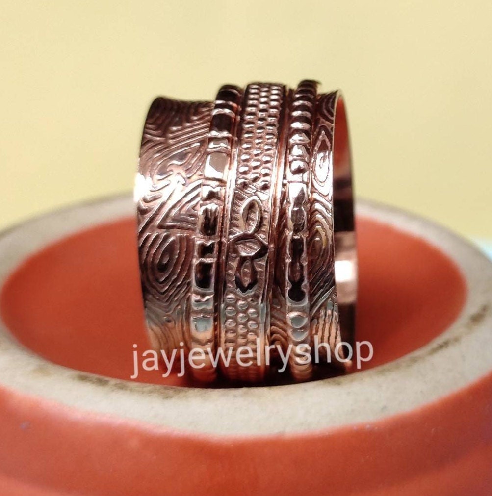 Pure Copper Ring, Solid Copper Ring, Meditation Ring, Pure Copper ...