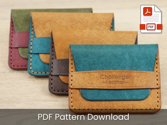 Leather Flap Wallet PDF Template Leather Pattern Digital - Etsy UK