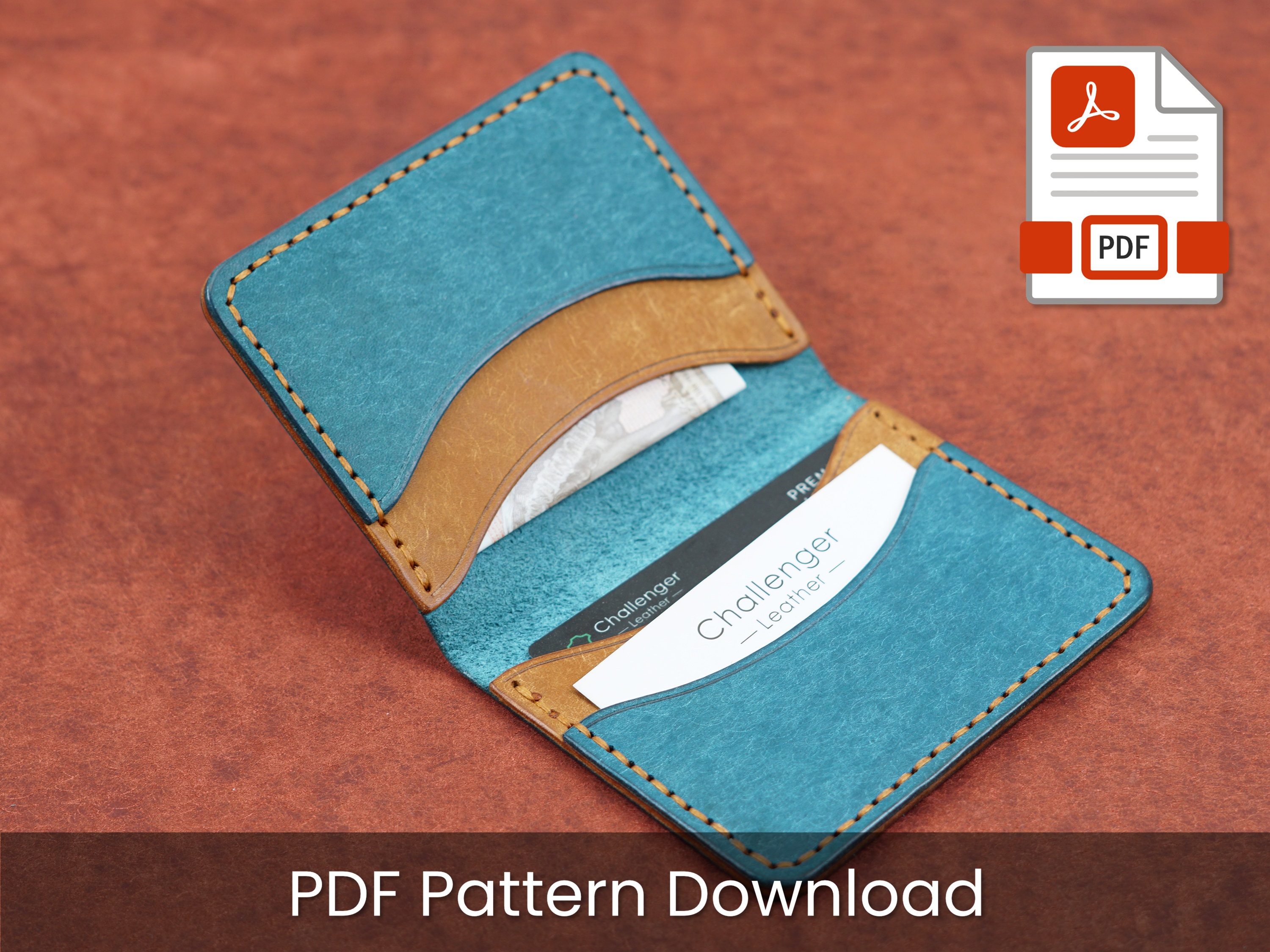 Bifold Wallet - PDF Pattern - Leather Template Digital Download - Etsy