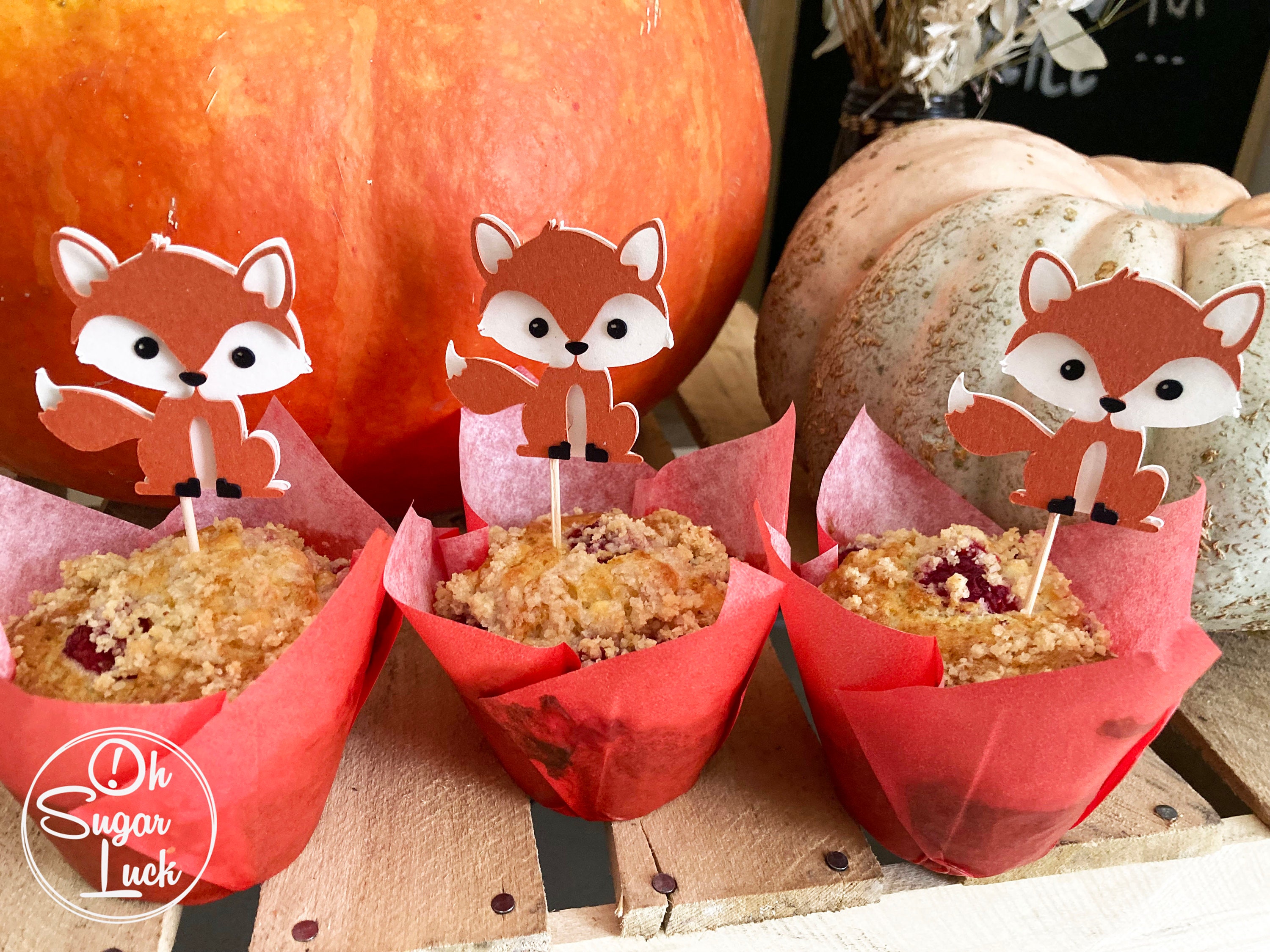 Red Fox Cupcake Toppers Animal Table Decoration Fox Birthday - Etsy