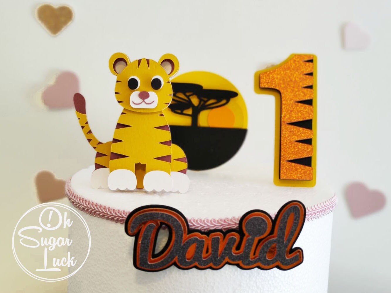 Tiger Cake Topper, Personalized Tiger Cake Topper, Decoration for a ...