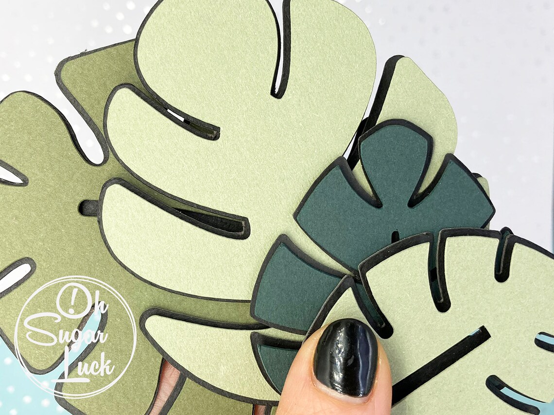Monstera Cake Topper Tropical Leaves on a Birthday Cake, Cake ...