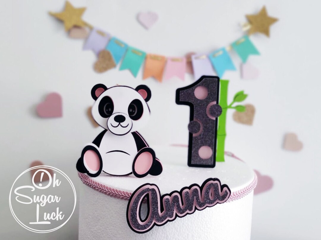 Panda Bear Cake Topper - A Lovely Personalized Cake Deco for a Boy or ...