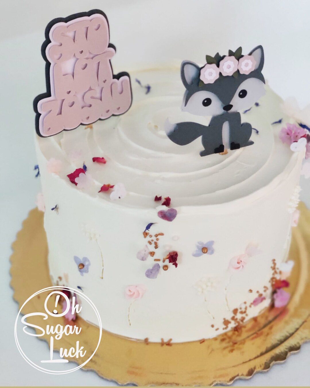 Boho Fox Cake Topper - Unique Cake Topper for Girl's Birthday, - Etsy
