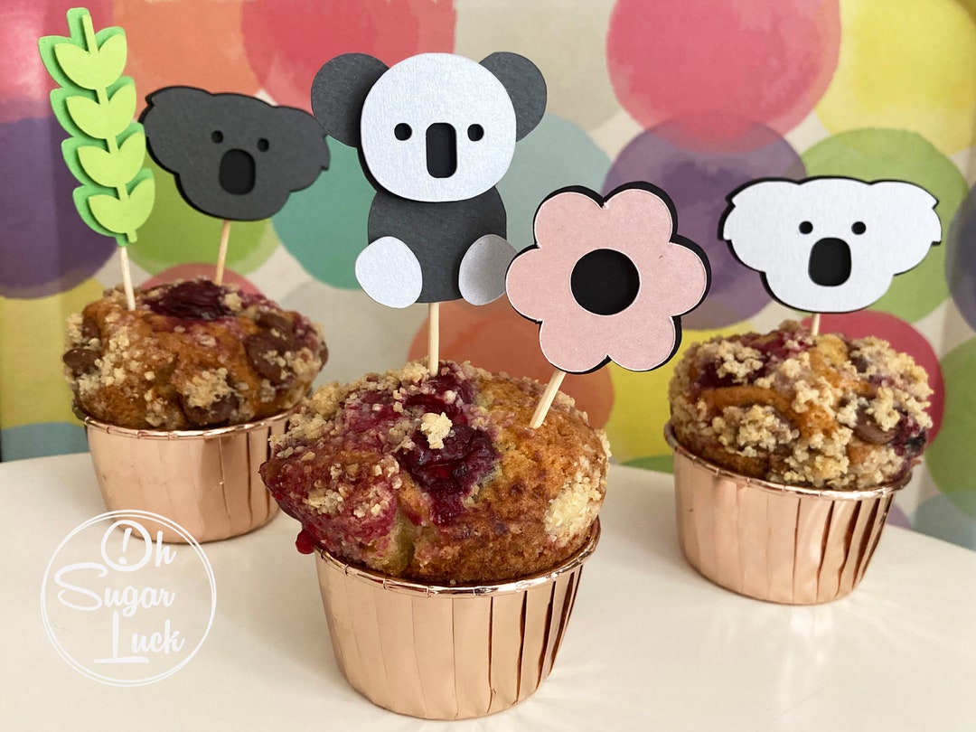 Koala Bear Cupcake Toppers, Animal Table Decoration, Cute Koala ...