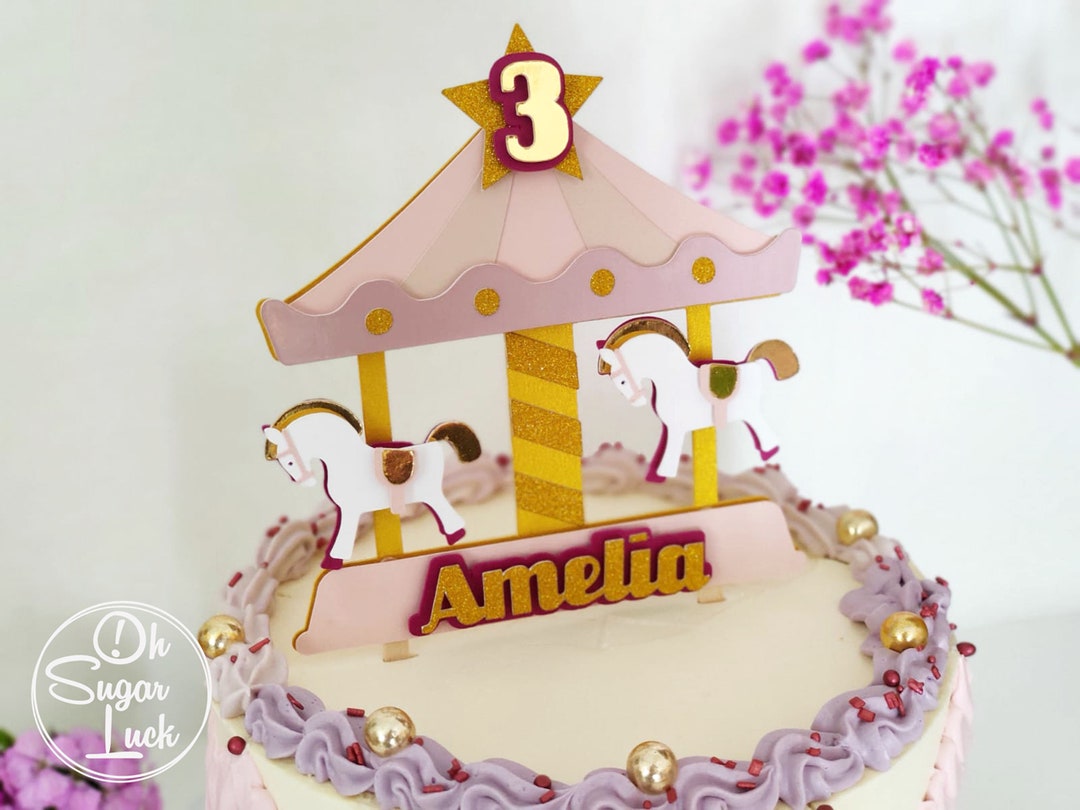The Carousel Cake Topper, Magical Circus Carousel With Horses ...
