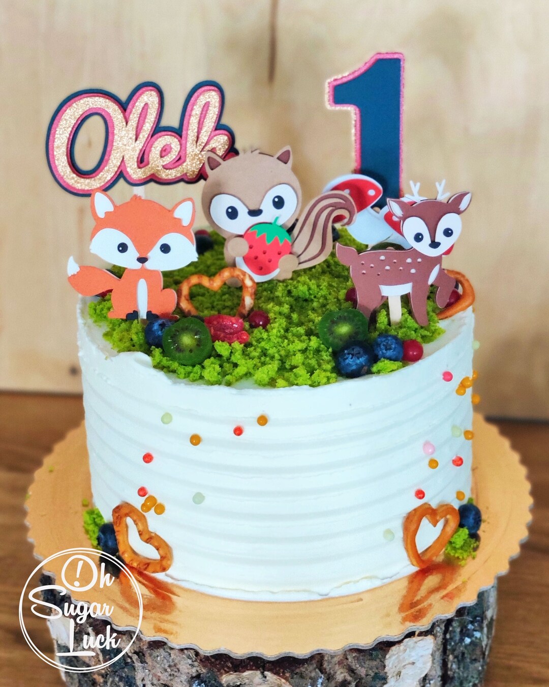 Cake Topper With Forest Animals, Set of Cake Toppers With Little Forest ...