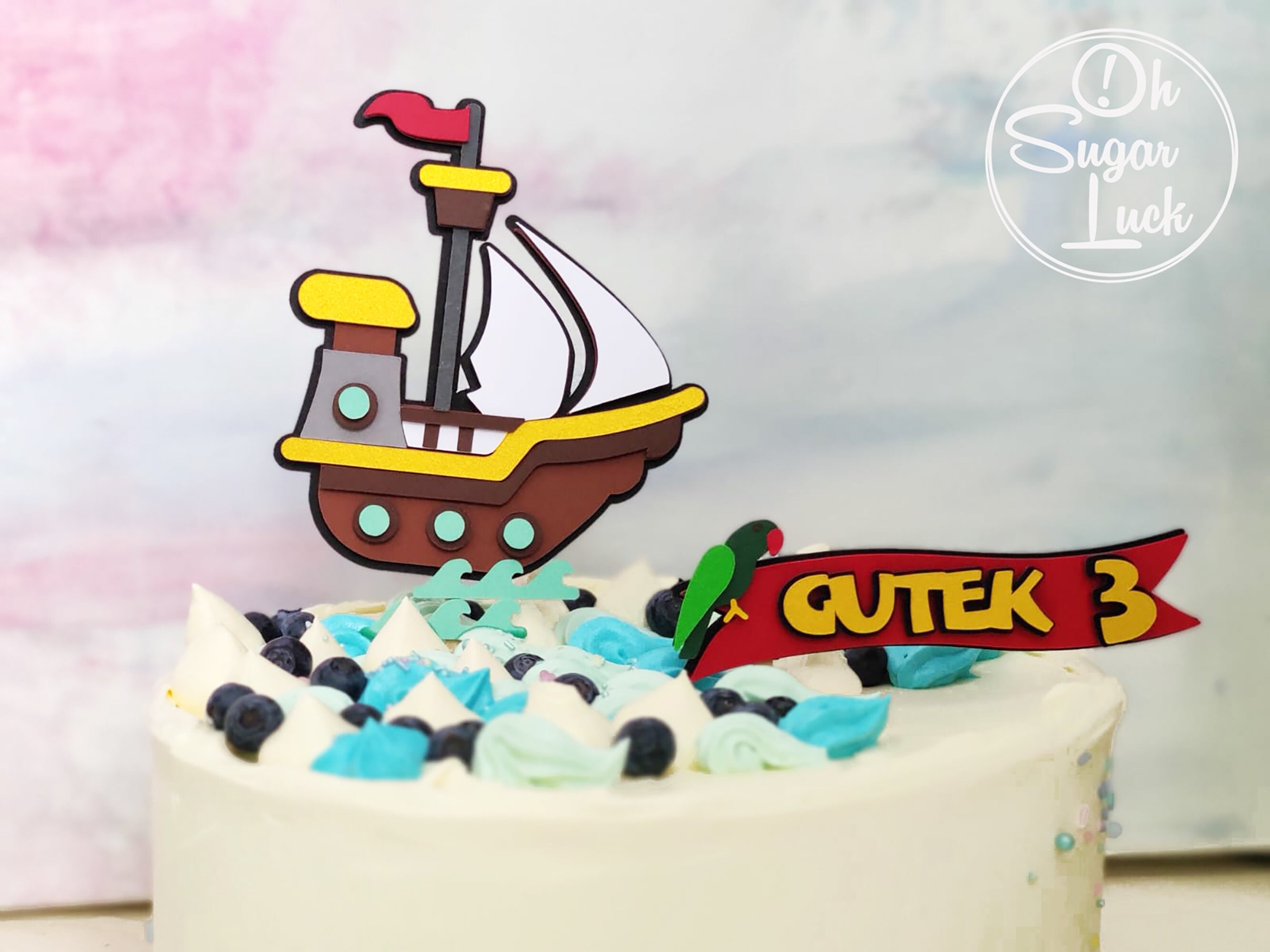 The Ship Cake Topper - Personalized Cake Topper for Pirate or Nautical ...