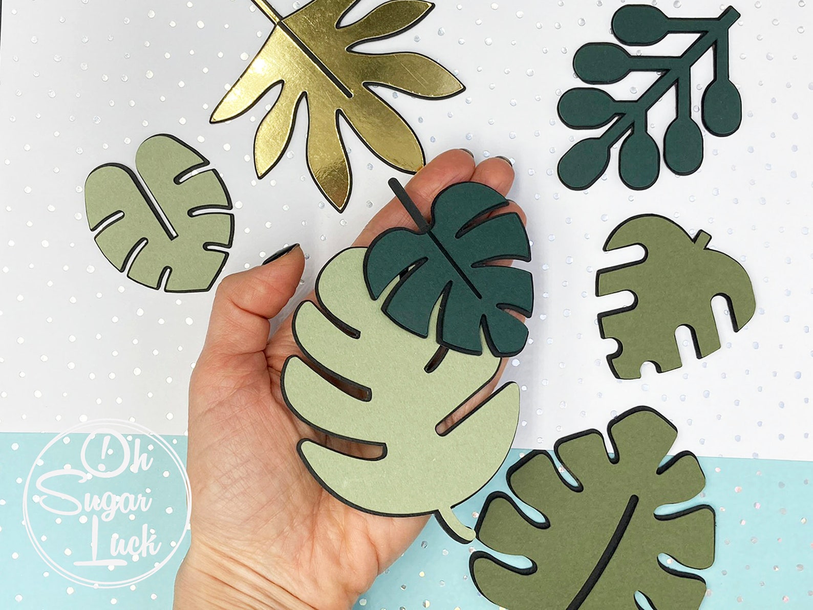 Monstera Cake Topper - Tropical Leaves on a Birthday Cake, Cake ...