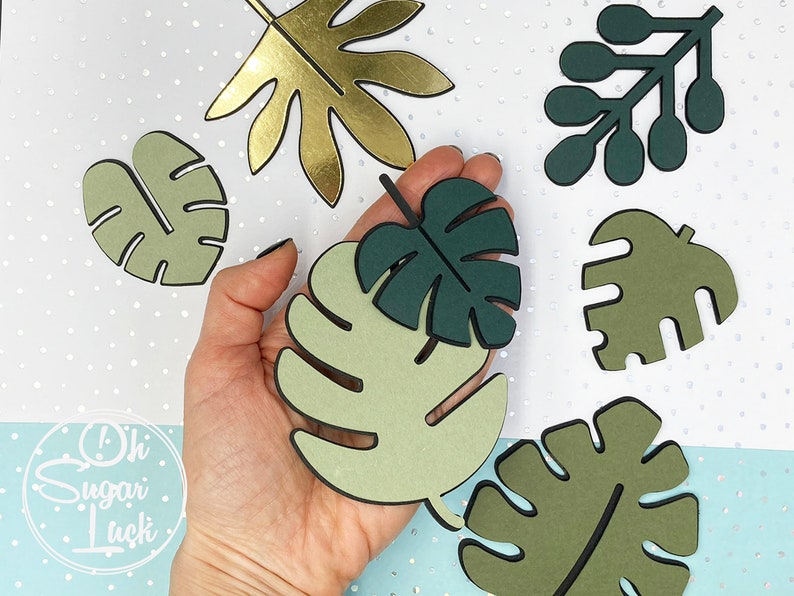 Monstera Cake Topper - Tropical Leaves on a Birthday Cake, Cake ...