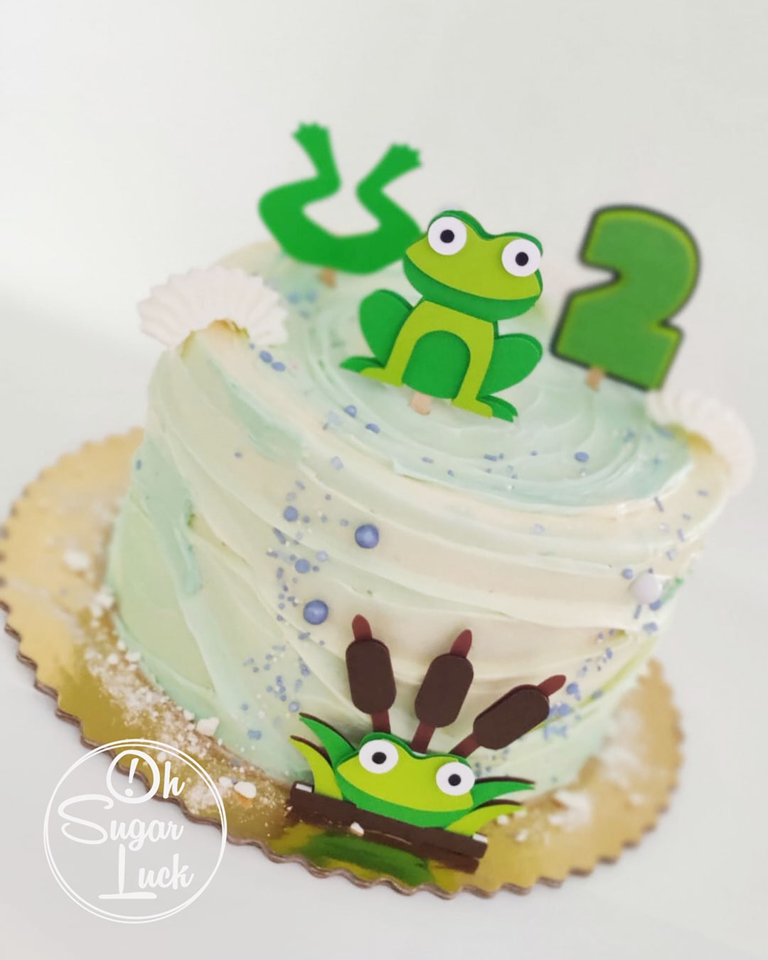 Frog-themed Cake Topper, Aquatic Cake Topper for Birthday Party ...