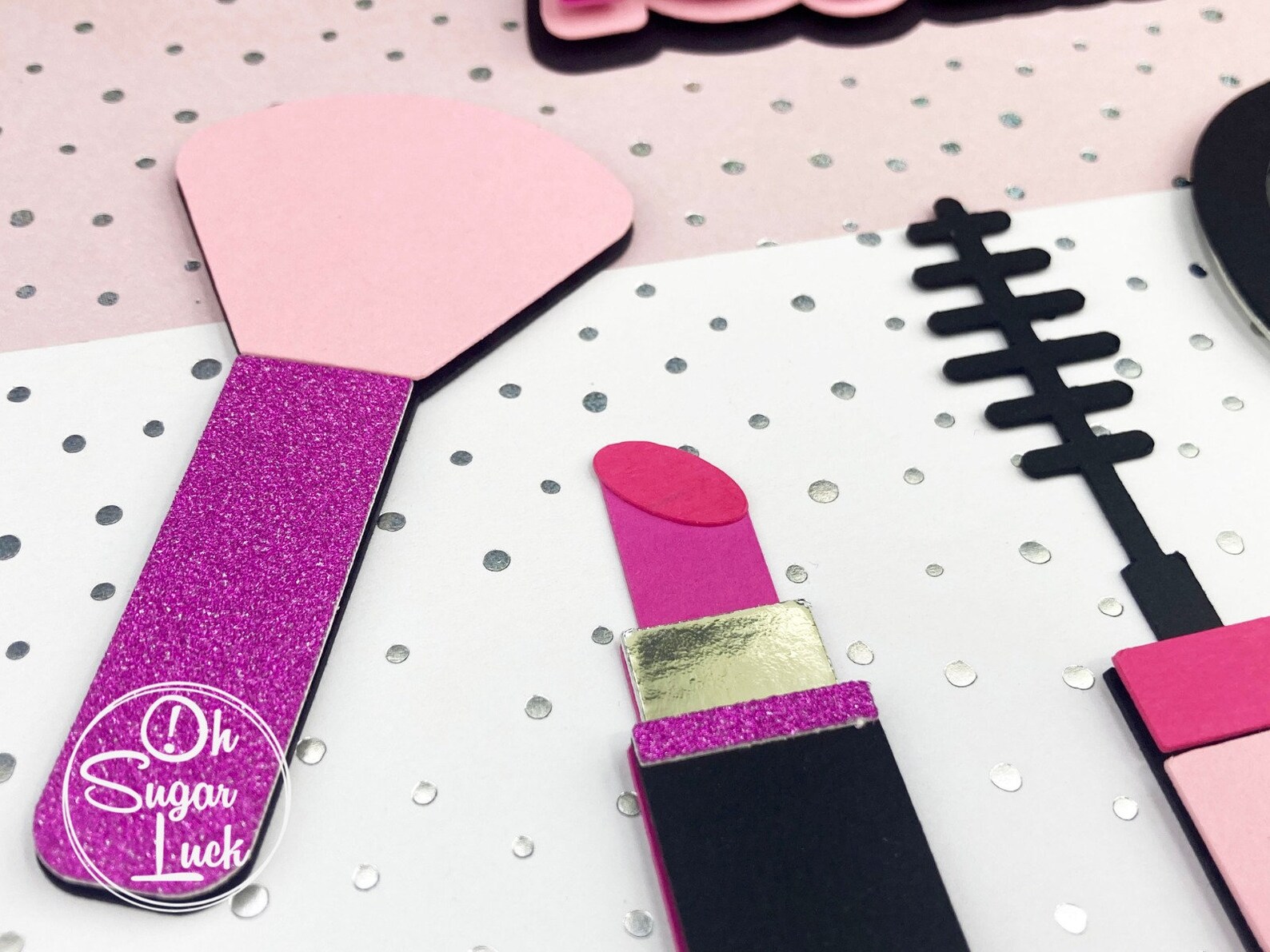 Cosmetic Cake Topper A Set of Pink Cosmetic Accessories an - Etsy