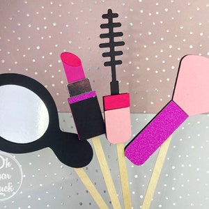 Cosmetic Cake Topper, A Set of Pink Cosmetic Accessories - an Elegant ...