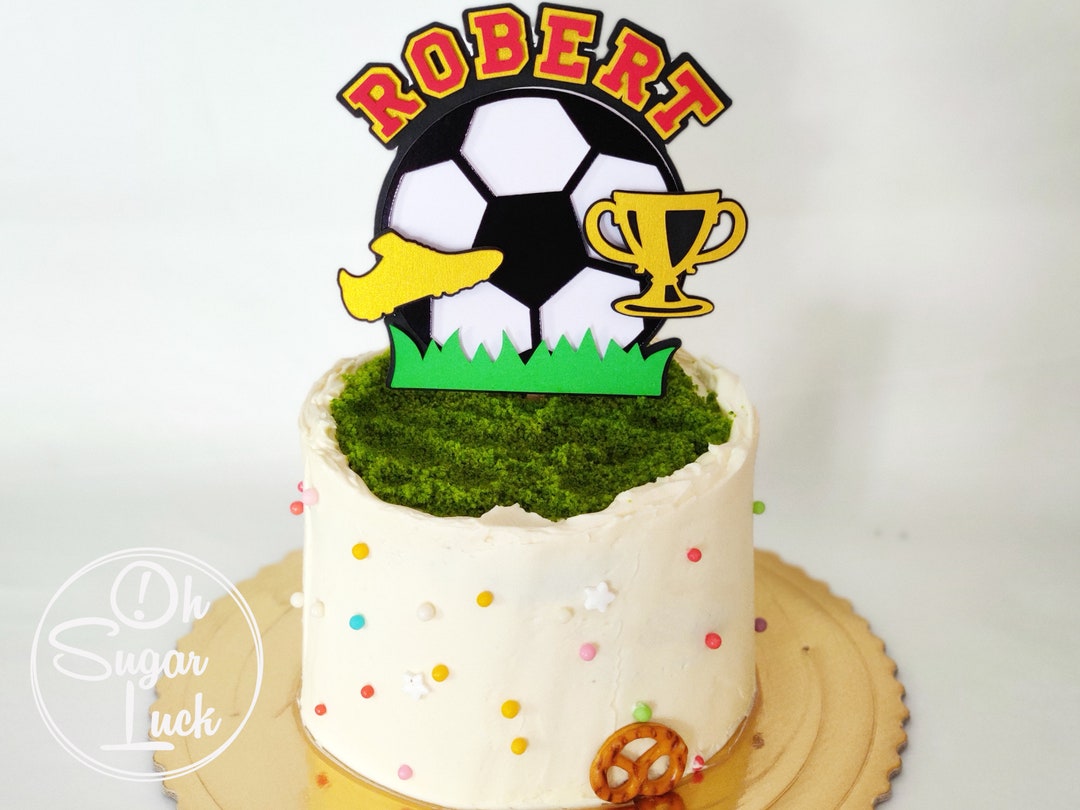 Football Cake Topper - Personalized Paper Decoration for a Birthday ...