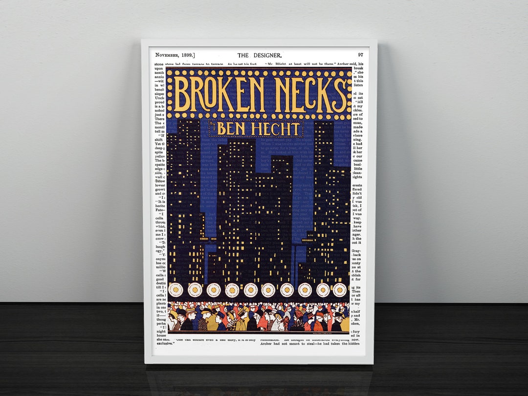 Downloadable Ben Hecht Book Cover Broken Necks 1926 Printable - Etsy
