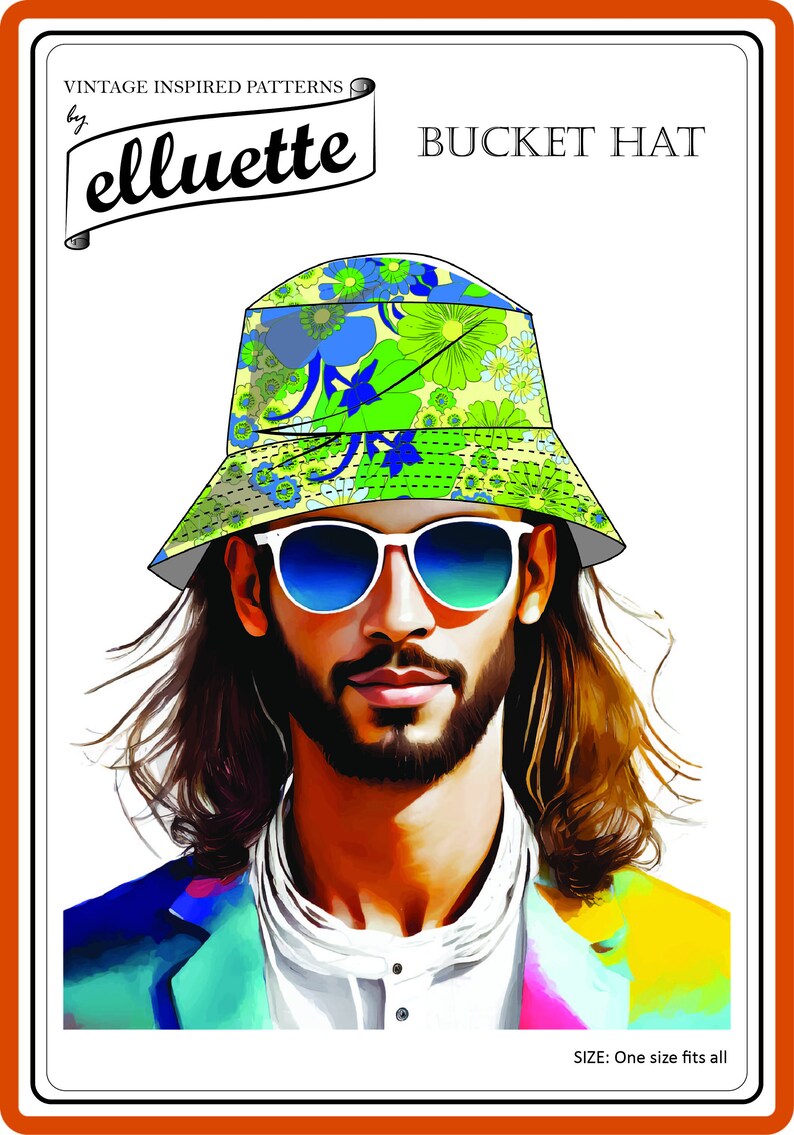 Bucket Hat Pattern. Printable A4 Size. One Size Fits All. Easy Sewing ...