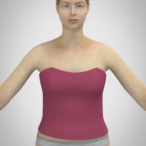 Women's Strapless Bodice Block Downloadable/printable PDF Pattern ...