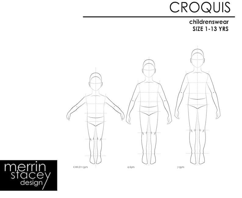 Childrenswear Printable PDF Croqui Template for Hand or Digital ...