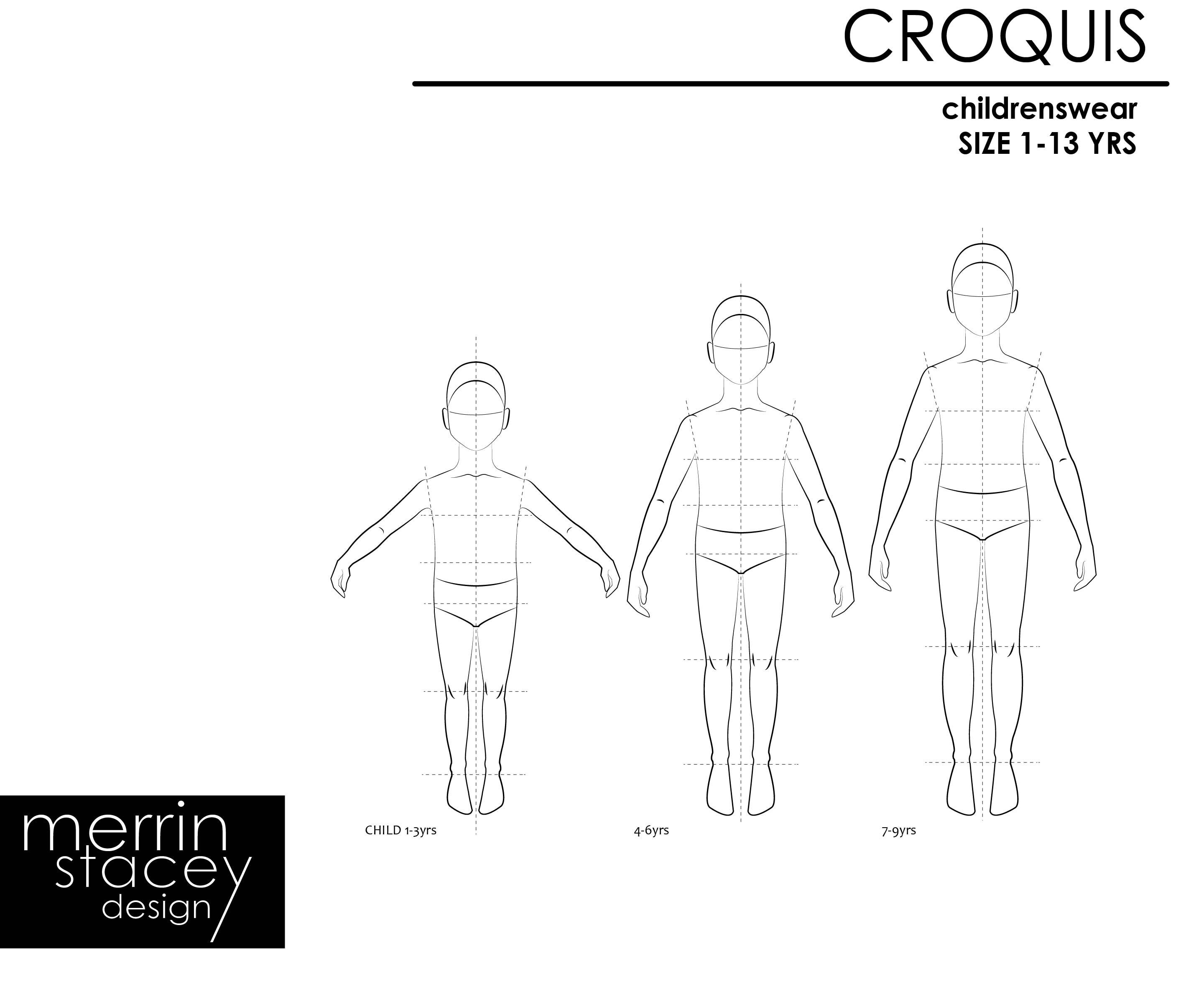 Childrenswear Printable PDF Croqui Template for Hand or Digital ...