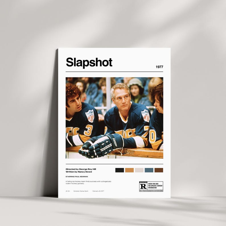 Slapshot Movie Poster | Digital Download | Iconic Hockey Art ...
