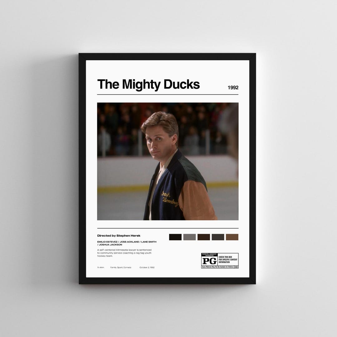 The Mighty Ducks Gordon Bombay Movie Poster Digital Download Hockey Art ...
