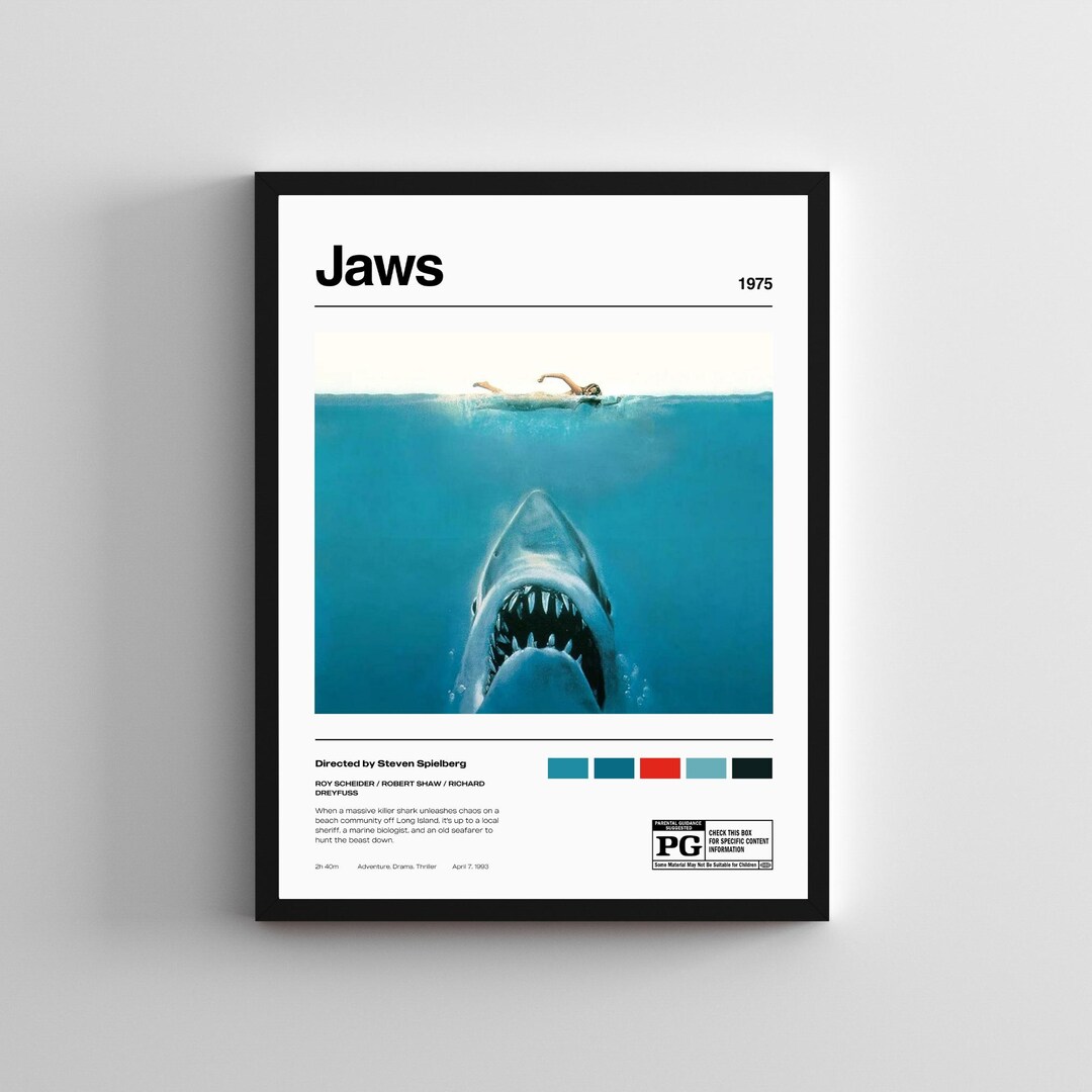 Jaws Movie Poster Digital Download Thrilling Wall Art Iconic Movie ...