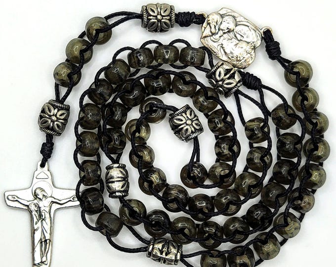 Gray Glass - Holy Family - Fidget Slide Rosary - Etsy