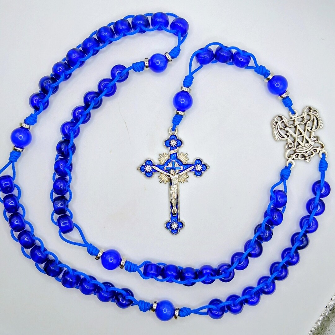 Blue Transluscent Glass - Fidget Slide Rosary - Etsy