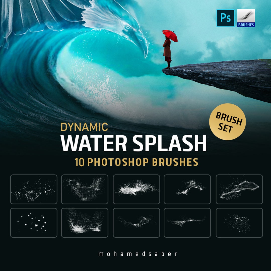 Water Splash Brushes for Procreate & Photoshop: Texture Brush Set - Etsy