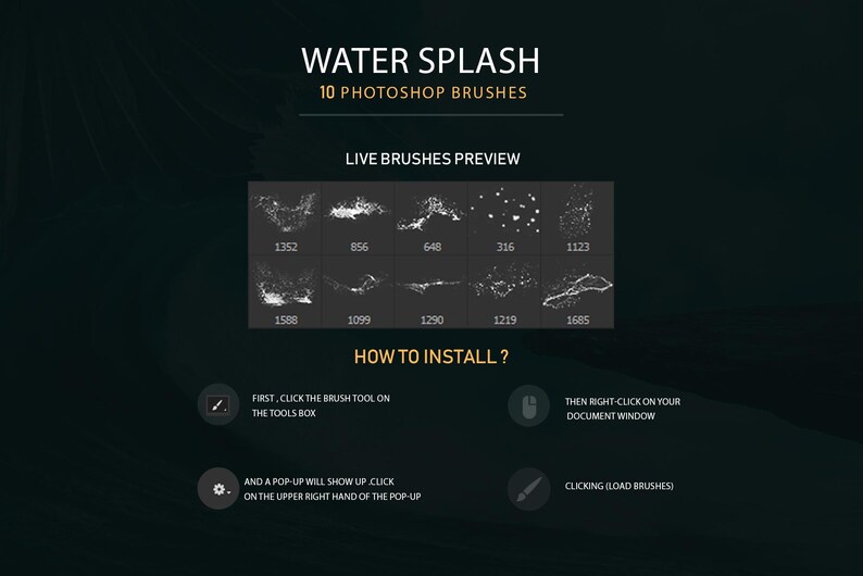 Water Splash Brushes for Procreate & Photoshop: Texture Brush Set - Etsy
