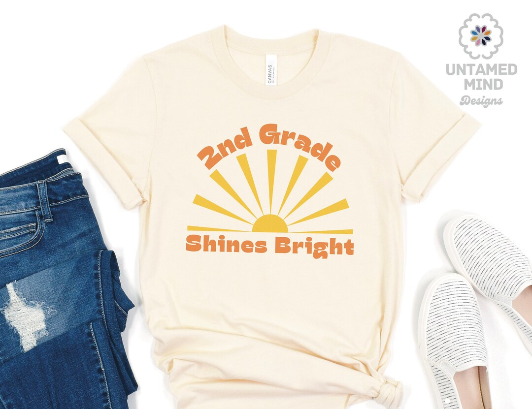 2nd Grade Shines Bright Teacher Team Shirt, Second Grade Shirt, New ...