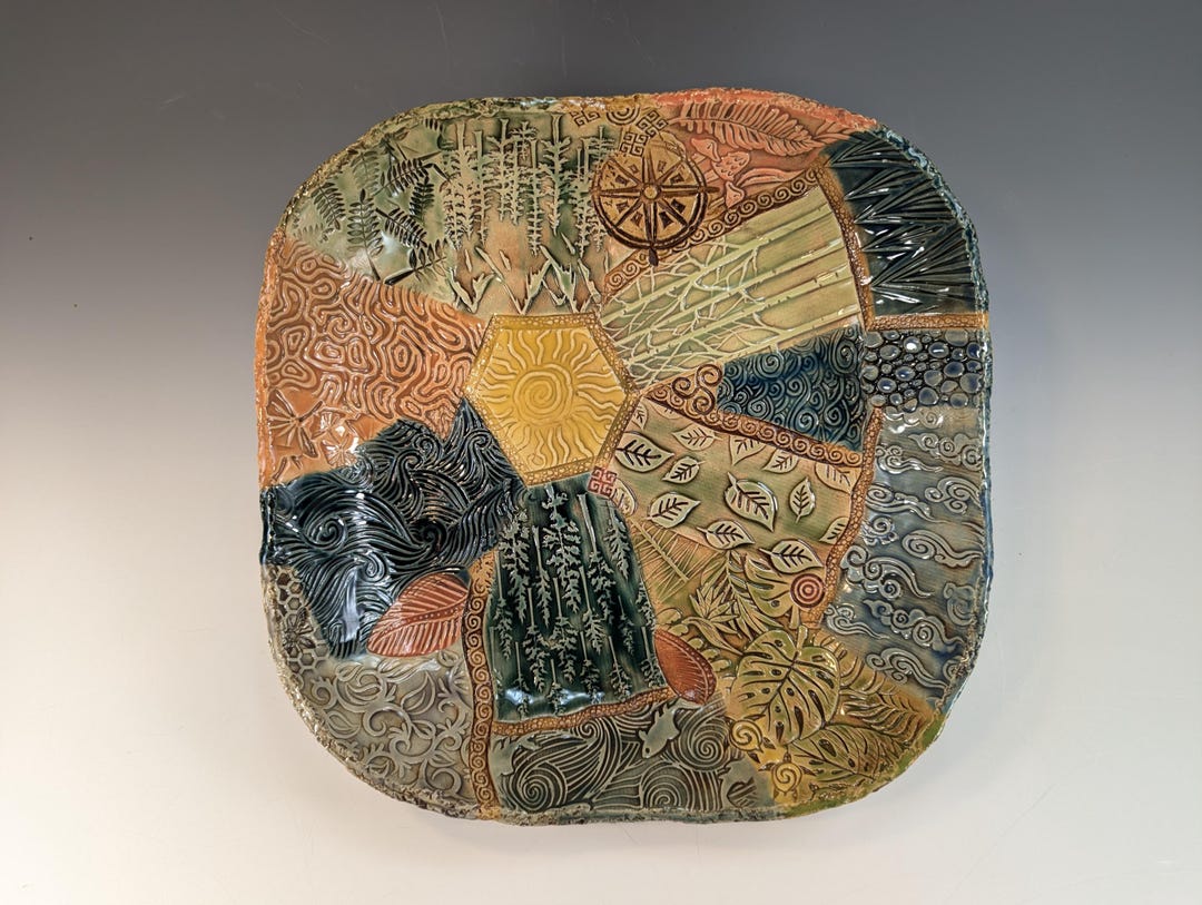 Nature Textured Handmade Square Ceramic Bowl - Etsy