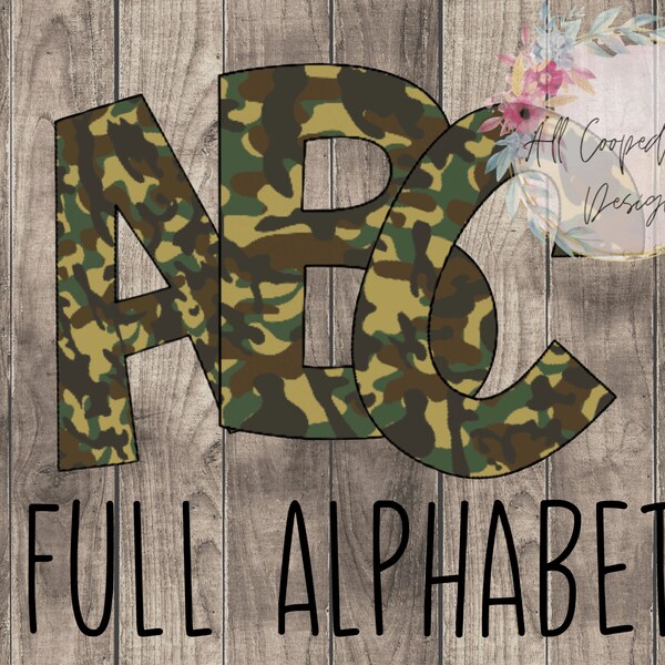 Camo Alphabet - Etsy