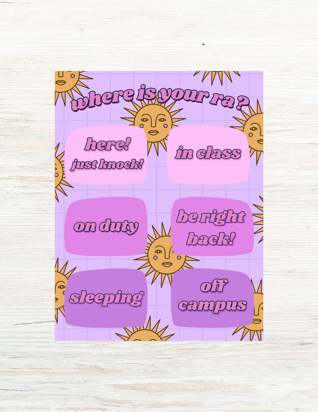 RA Door Sign Where is My RA Sign - Etsy