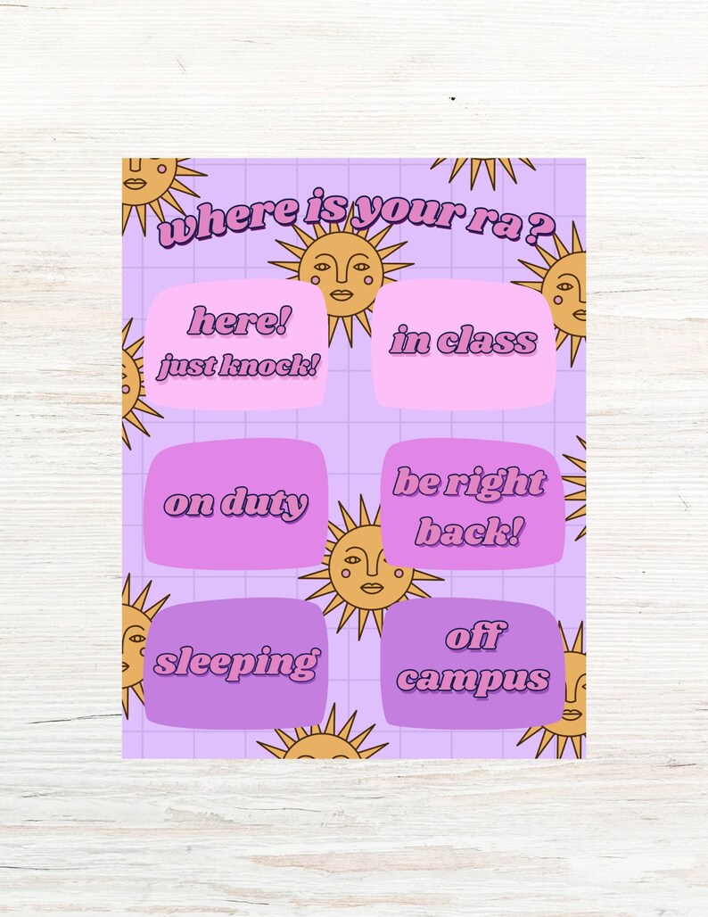 RA Door Sign Where is My RA Sign - Etsy