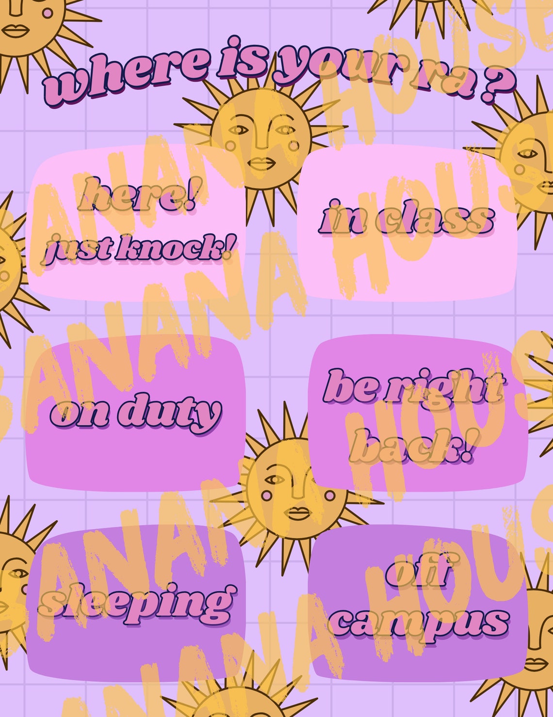 RA Door Sign Where is My RA Sign - Etsy