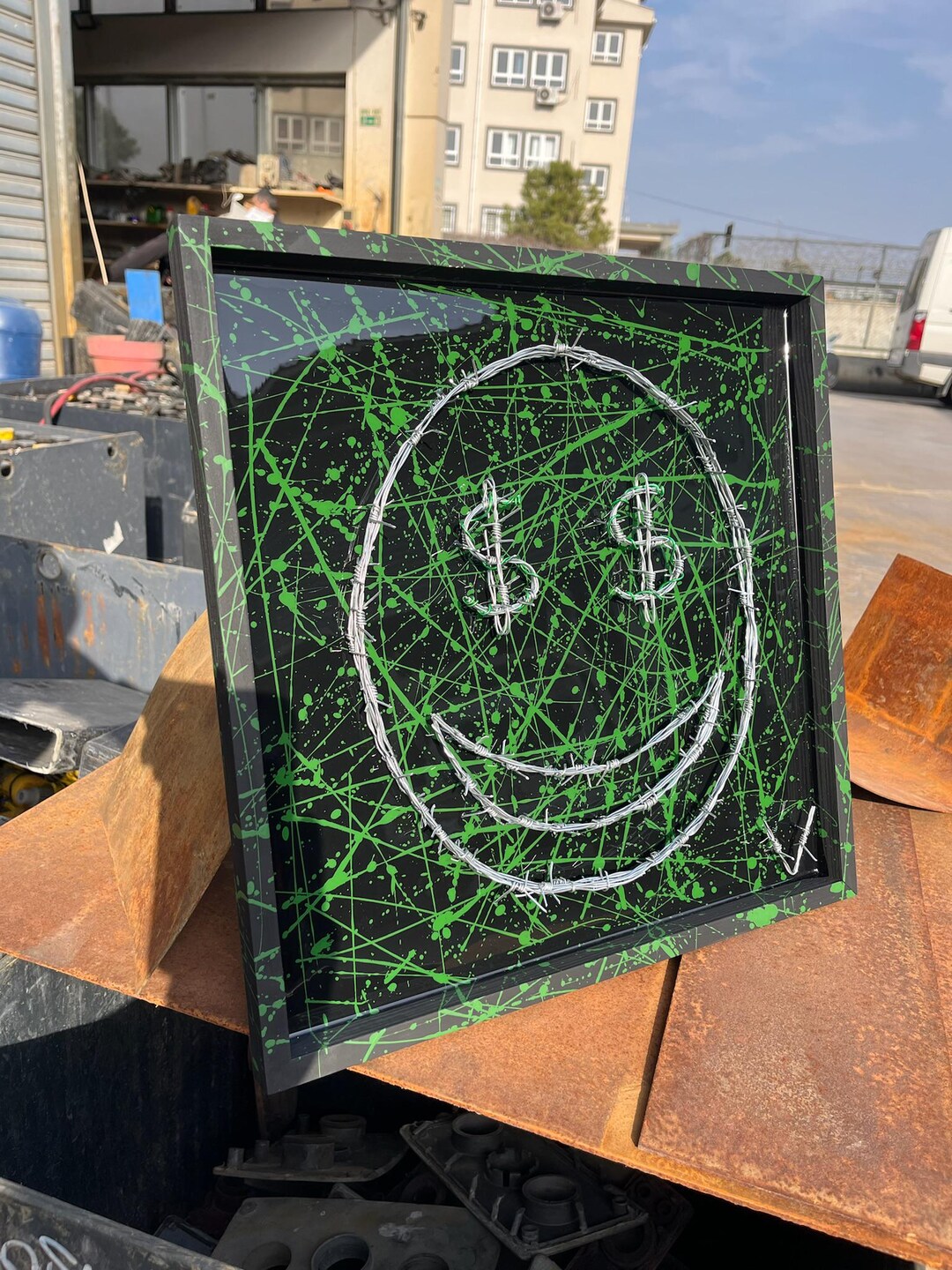 Handmade Metal Wire Smiley Face Wall Art :) - Colorful Abstract ...