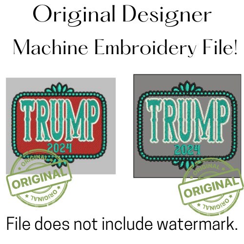 Trump 2024 Machine Embroidery File for Trucker Hat Patches Instant ...