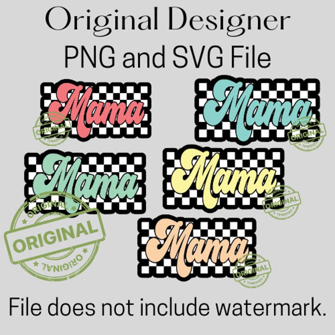 Retro Checkered Mama SVG PNG Cut File for Sublimation - Digital Design ...