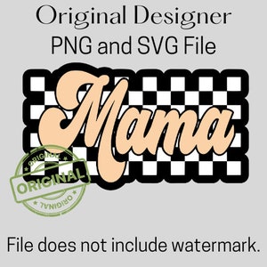 Retro Checkered Mama SVG PNG Cut File for Sublimation - Digital Design ...