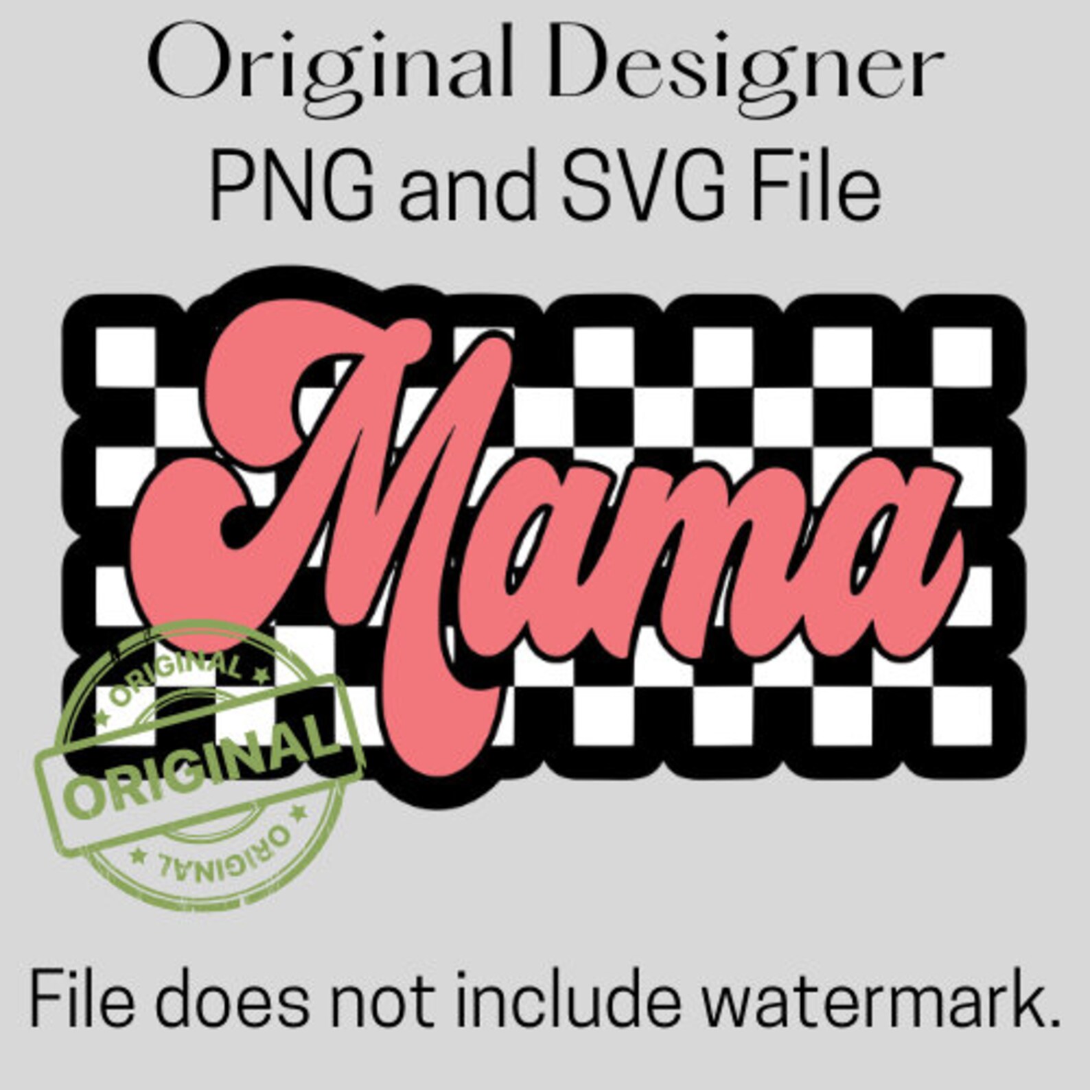Retro Checkered Mama SVG PNG Cut File for Sublimation - Digital Design ...
